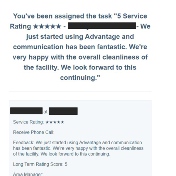 Cleaning Feedback - Janitorial Services
